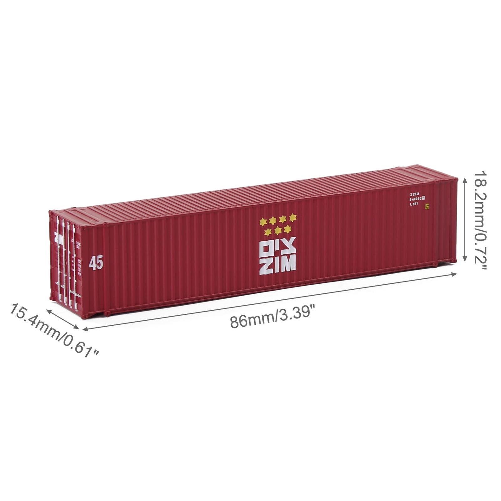 Evemodel N Scale 45ft 1:160 Shipping Container 45' Cargo Box with ...