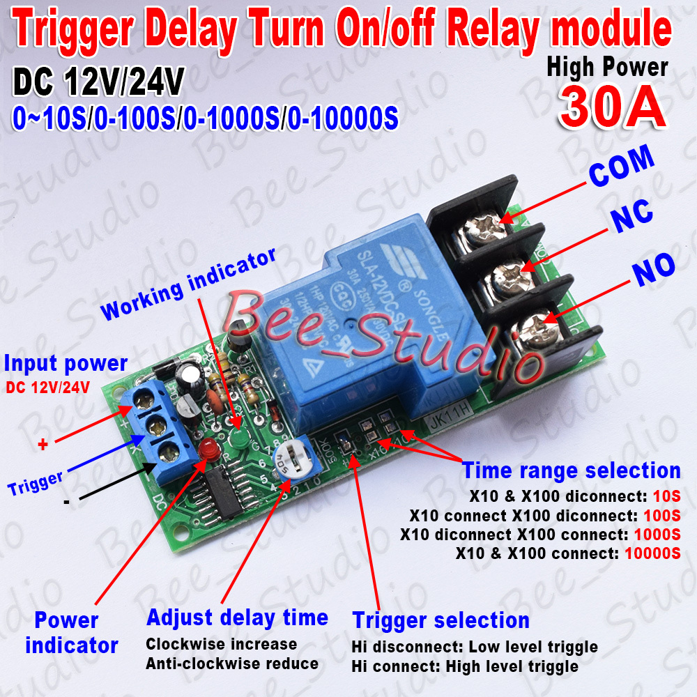 24V AC DC 5 Second Adjustable Time Relay With Base Uxcell ST3PA-A 24VAC ...