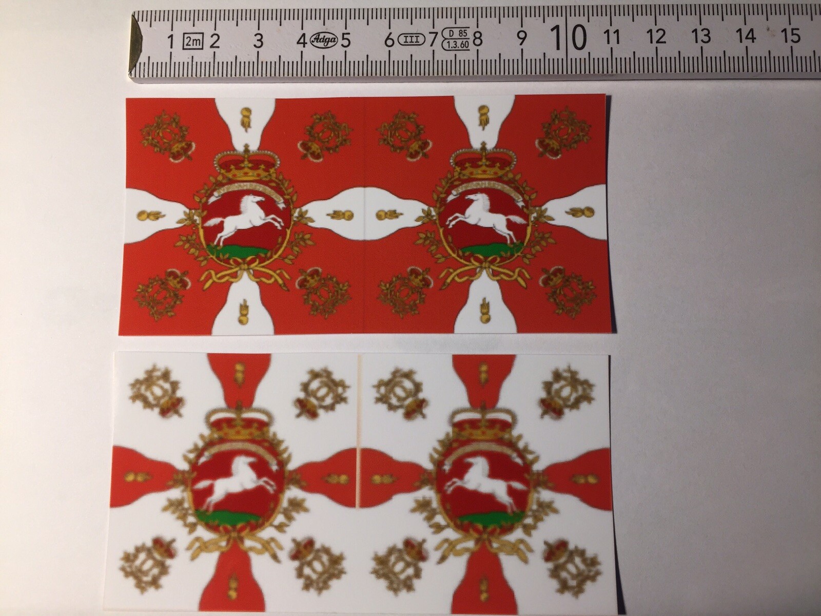 1275) 2x 54mm Brunswick AWI Flags Regiment von Specht 1777-1783 1st ...