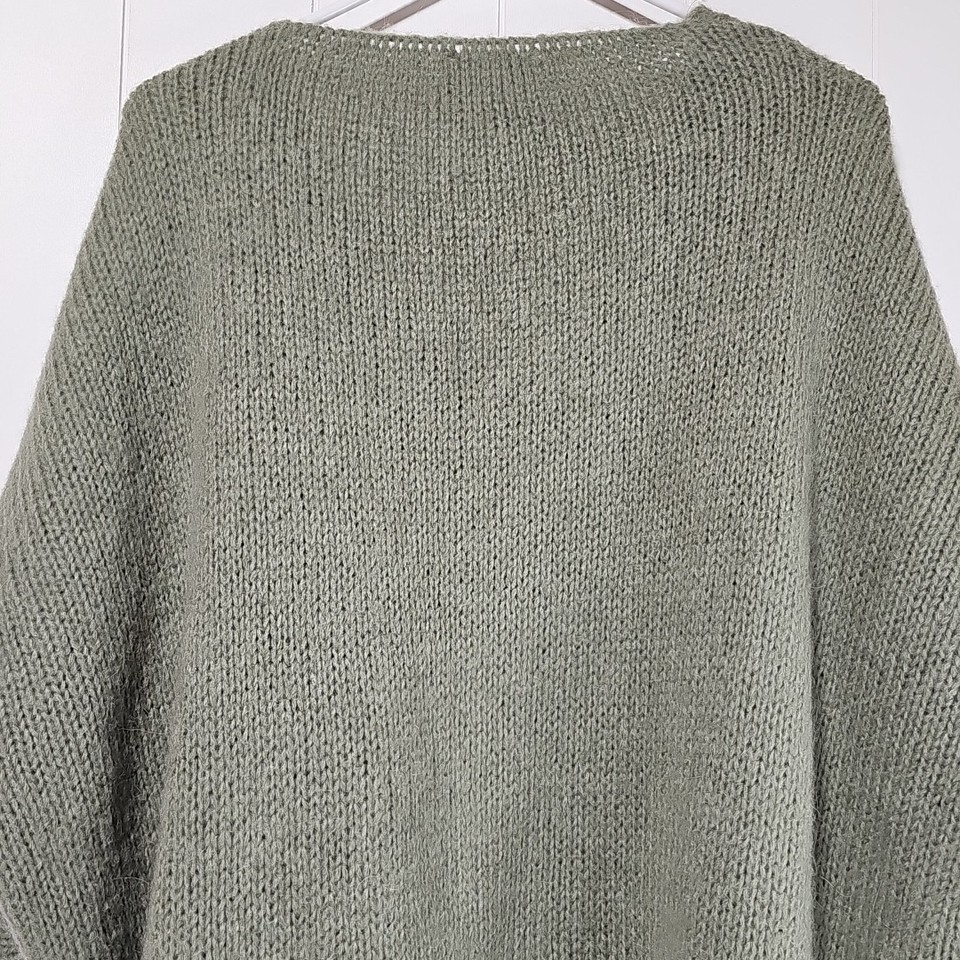Colette Italy Dusty Green Oversized Slouchy Sweater M/L Acrylic Mohair ...