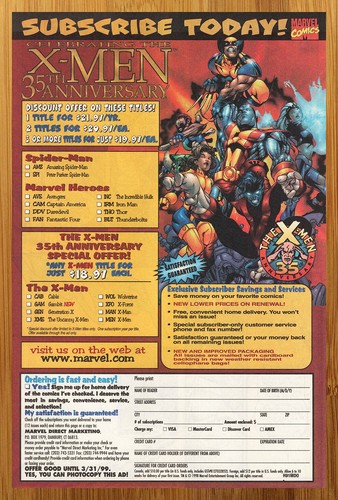 1998 Marvel Comics Subscription Vintage Print Ad/Poster X-Men Carlos ...