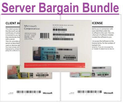 Microsoft Windows Server 2019 Standard 16 Cores 64bit DVD + COA +50 RDS ...