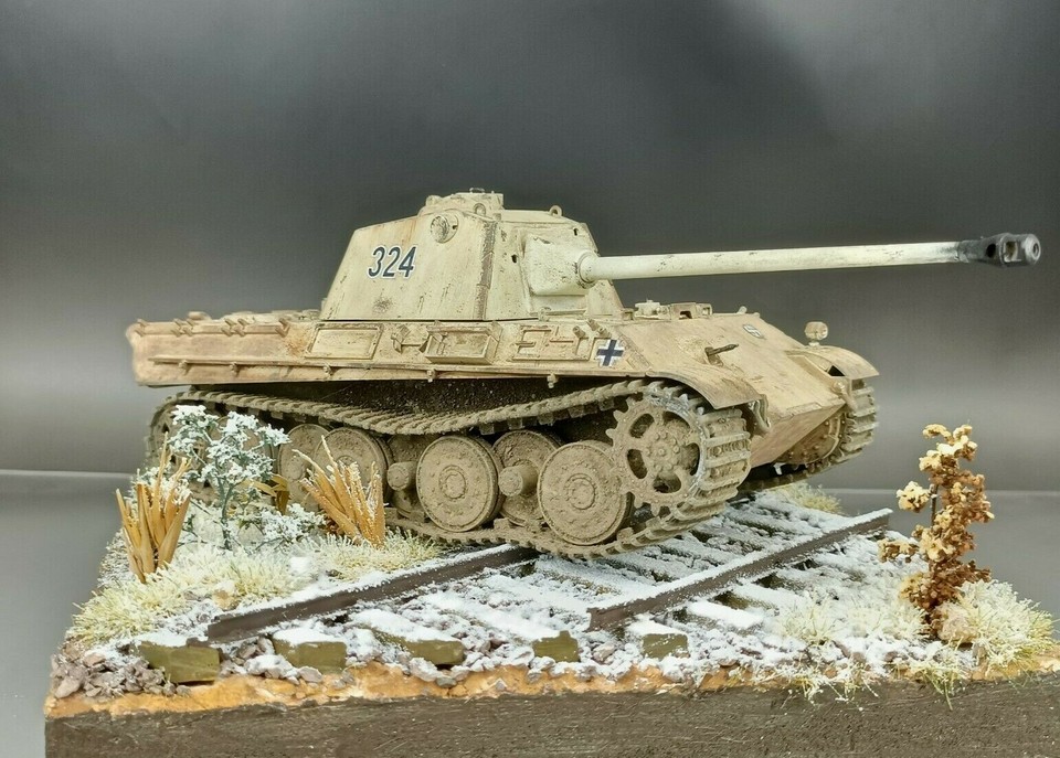 1/35 Built Amusing Hobby WWII German Panther II Rheinmetall Turret Tank ...