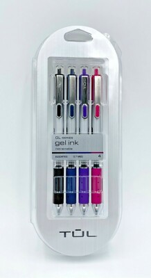 TUL Gel Pens, Medium Point, 0.7 mm, Silver Barrel, Assorted Inks, Pack ...