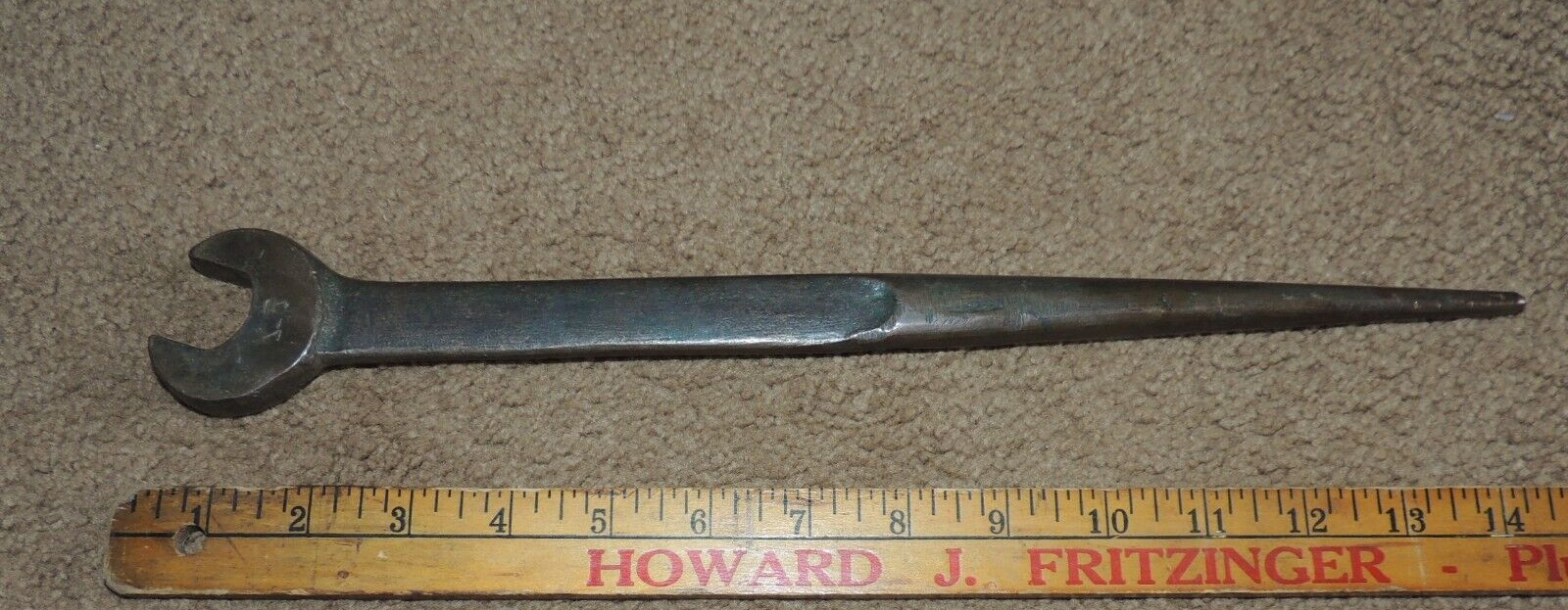 VINTAGE 14-1/2" BERYLCO 7/8" SAE, 1/2"USS SIZING Iron Workers Spud ...