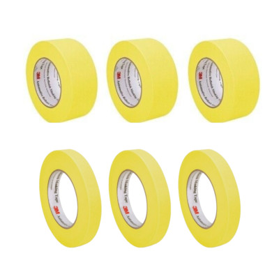 3M Yellow Automotive Masking Tape 3 Rolls of 06652 3 Rolls of 06654 ...