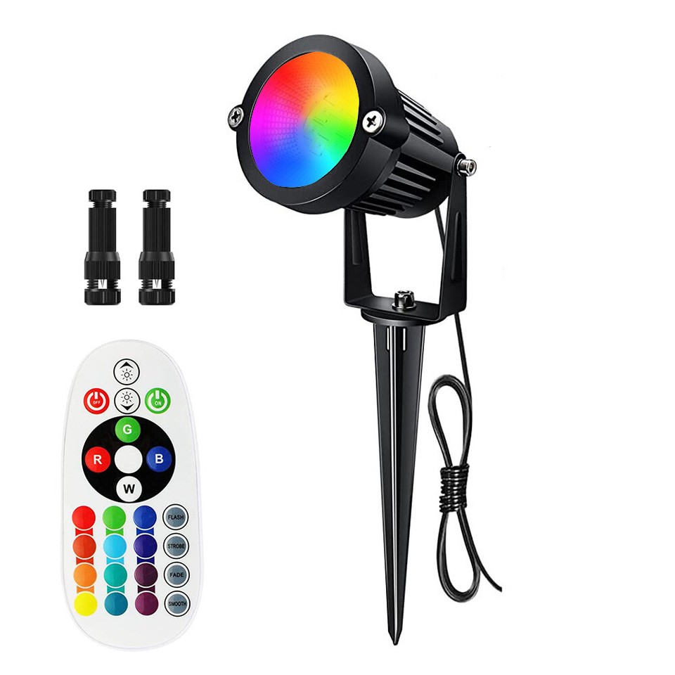 6W RGB LED Landscape Lighting 12V Waterproof Garden Pathway Lights Warm ...