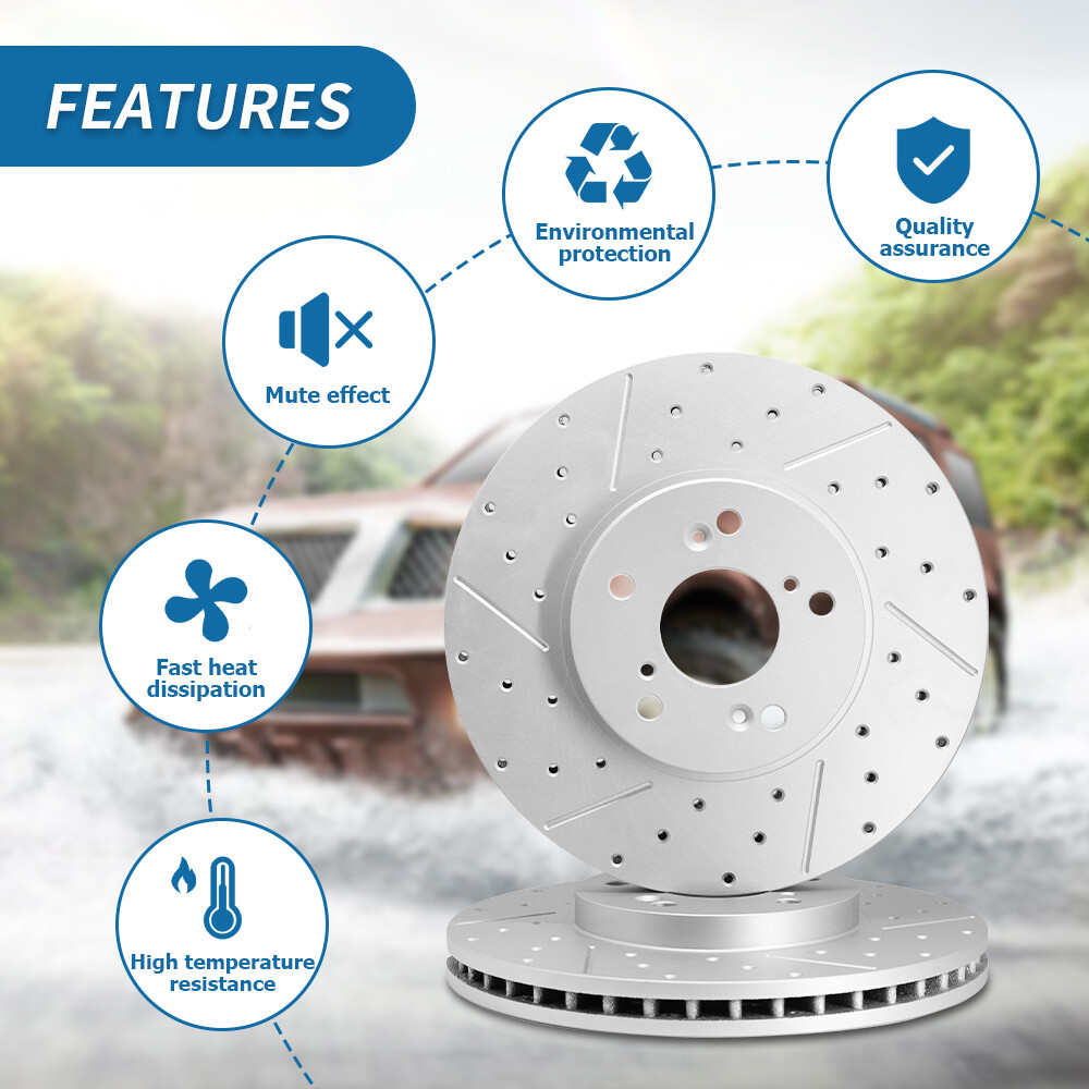 Front & Rear Disc Rotors + Ceramic Pads for 2007 - 2010 Ford Edge ...