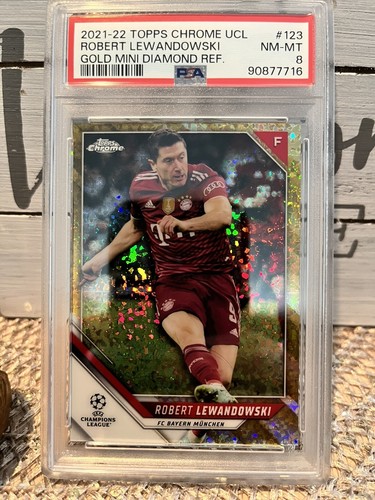 ROBERT LEWANDOWSKI 2021-22 TOPPS CHROME UCL GOLD DIAMOND REFRACTOR 40/ ...
