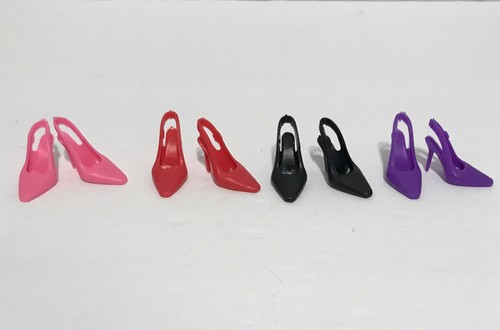 Lot of 4 Barbie Model Muse Doll High Heel Clone Shoes Pink Red Black ...
