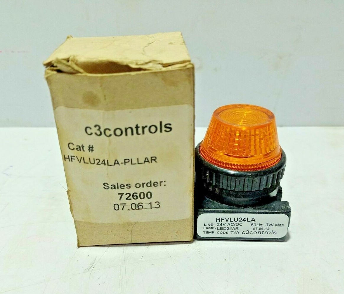 C3 Controls HFVLU24LA-PLLAR Pilot Light 24VAC/DC 60Hz 3W Max Lamp ...