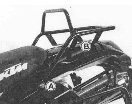 KTM LC4 400-E / LC4 640-E/ LC4 640 Adventure Top Box Rack - Black HEPCO ...