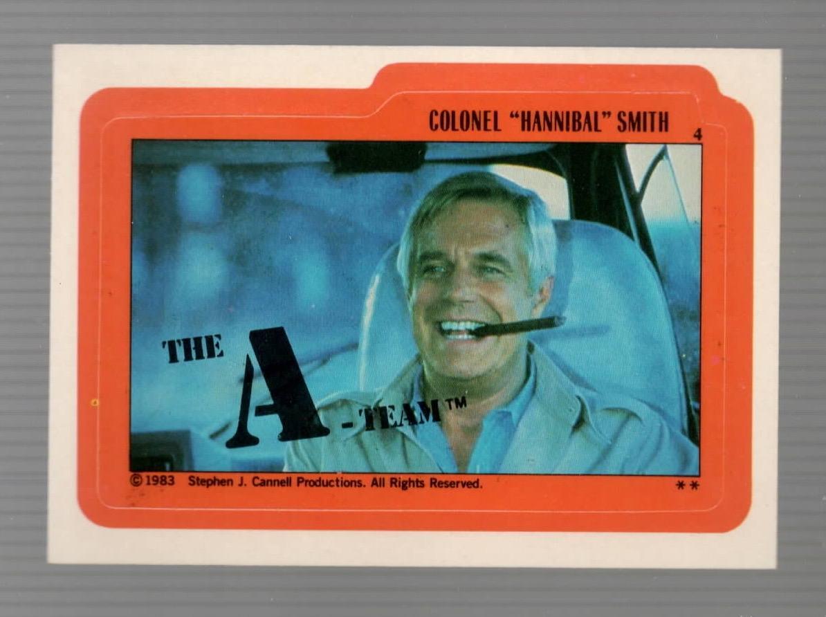 1983 Topps The A-Team Sticker Colonel "Hannibal" Smith #4 Near Mint or ...
