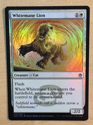MTG Whitemane Lion Magic The Gathering FOIL Card, MINT, Masters 25th ...