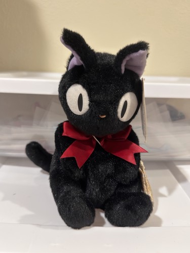 Studio Ghibli Jiji Plush Kiki’s Delivery Service Sun Arrow Red Bow w ...