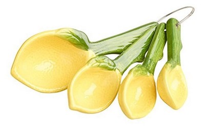 World Market Lemon Ceramic Measuring Spoons, Set of 4, Tablespoon ...