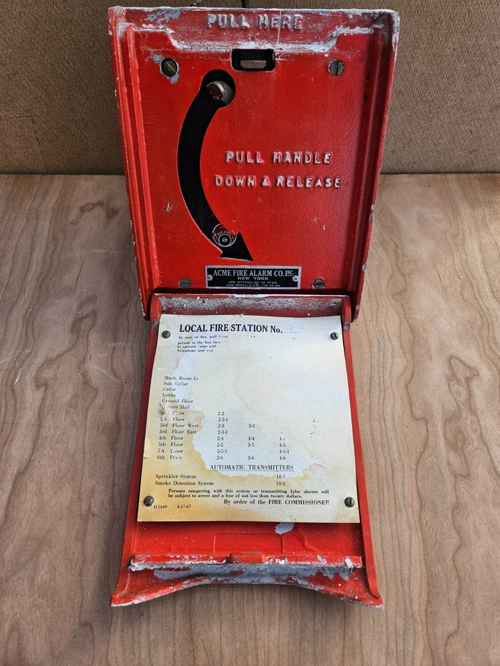 Acme Fire Alarm Co New York N.Y. - Coded Pull Station (Abbreviated Logo ...