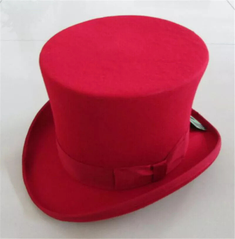 Top Hat Magic Performing Cap Wool Mad Hatter Tall Hat Vintage Height ...