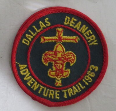 Boy Scouts America 3" Camp Patch 1963 "Dallas Deanery Adventure Trail ...