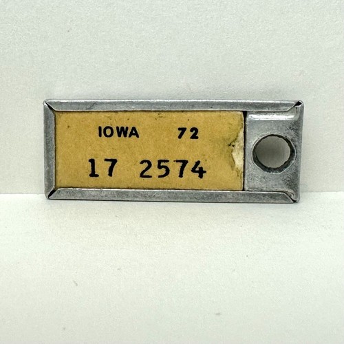 Vtg 1972 Iowa Disabled American Veterans DAV Mini License Plate Key ...