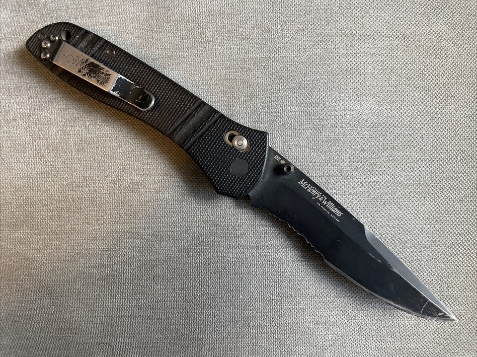 Benchmade McHenry & Williams 710 D2 G10 Axis Folding Knife 710SBKD2 ...