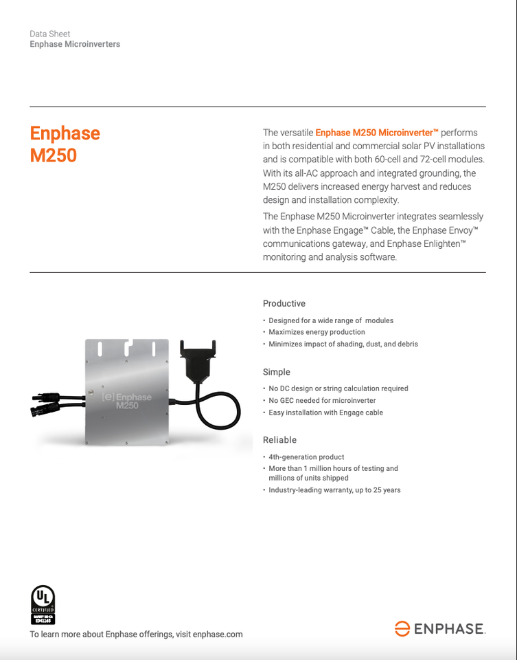 Enphase Micro-Inverter M250-72-2LL-S22 New In-Sealed Box - Free ...