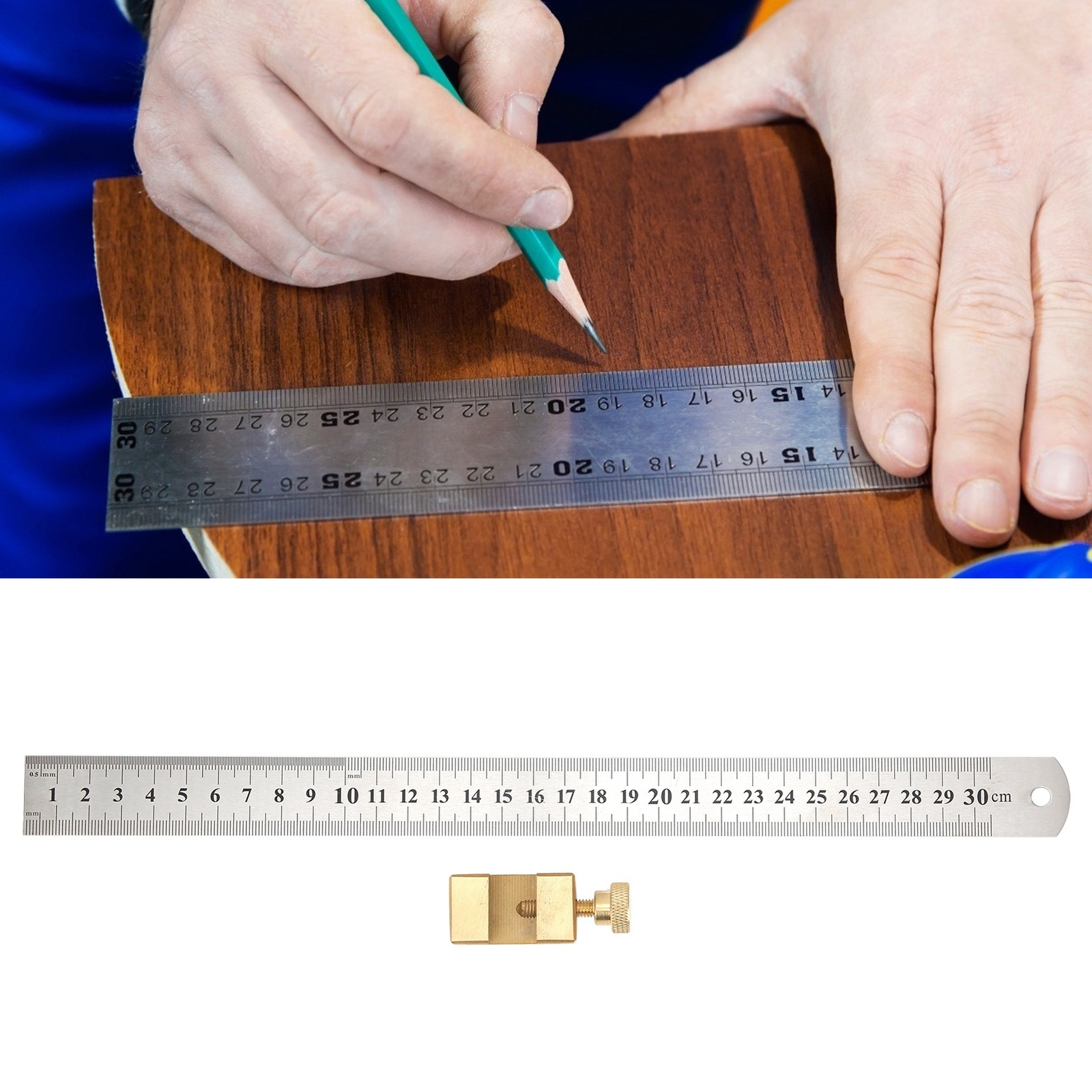 Steel Ruler Positioning Block Line Scriber Locator Measuring Tool W ...