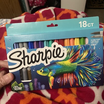 Sharpie 18 Count Fine Point Permanent Markers 2 Metallic Silver & Gold ...