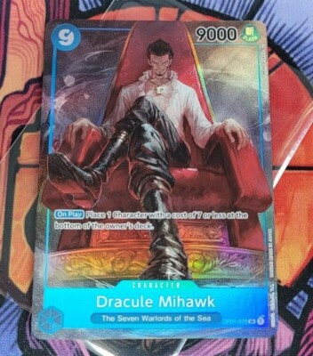 Dracule Mihawk Parallel Alt Art SR PRE-ERRATA ALPHA OP01-070 One Piece ...