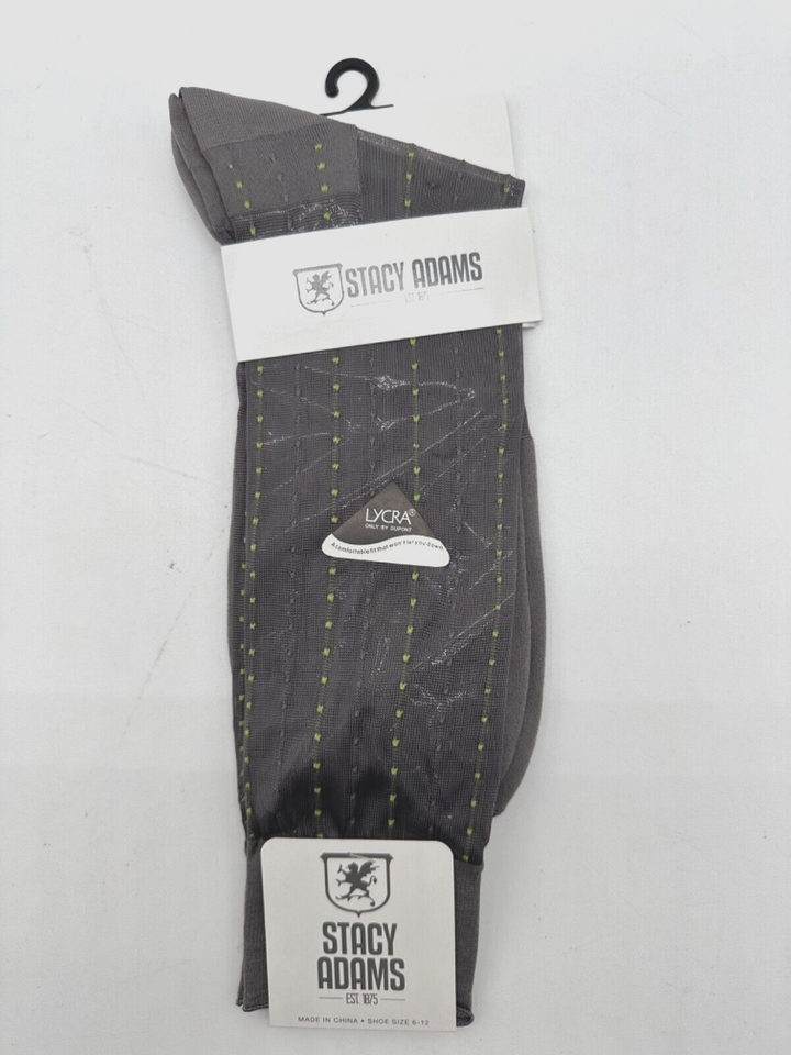 NEW STACY ADAMS MENS SILKY RIBBED NYLON CREW SOCKS SHOE SIZE 6-12.5 | eBay