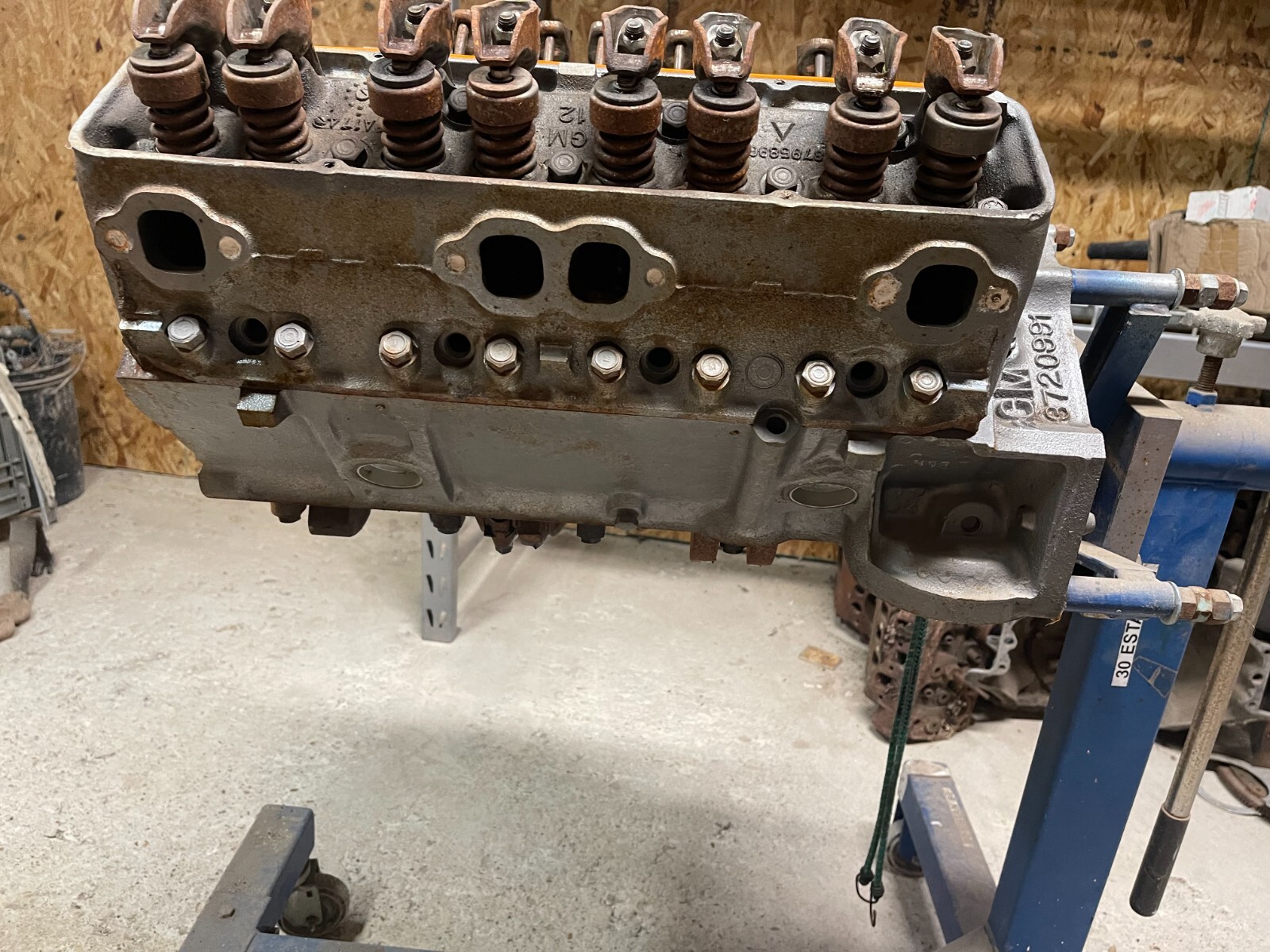 1956 56 Chevrolet 265 V8 Engine Block 3720991 Corvette Rebuilt Long ...