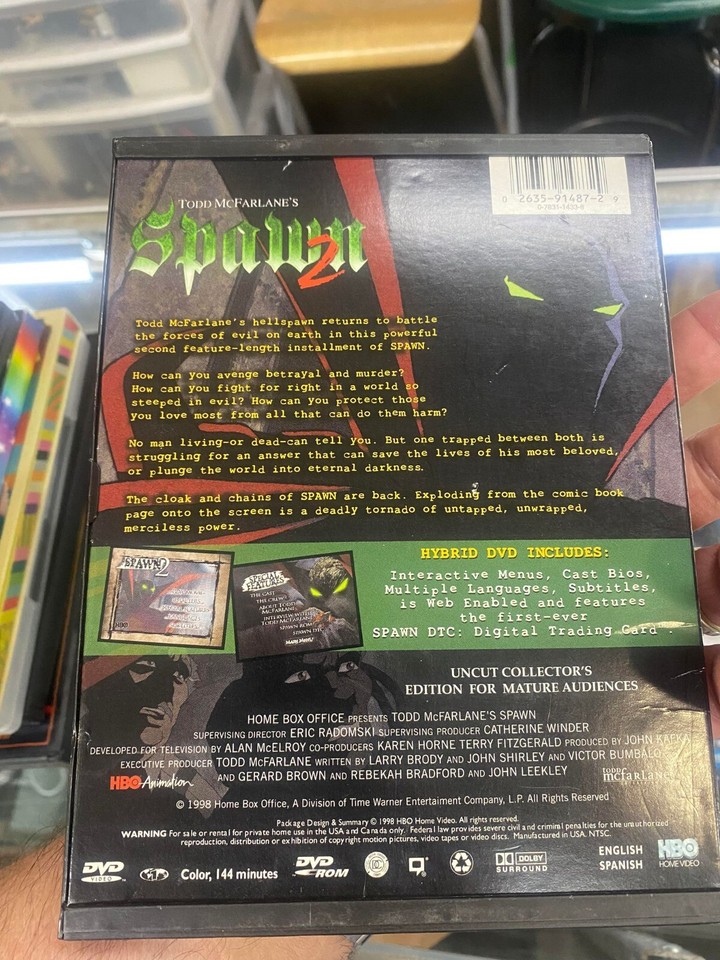 Spawn 2 (DVD, 1998) Todd McFarlanes Animated Movie [HBO Uncut Version ...