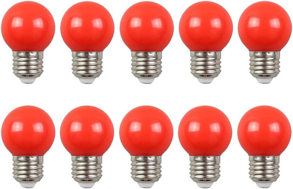 12 Pcs LED Lamp SMD 2835 Globe Plastic Shell Red Glow E27 220V Bulb ...