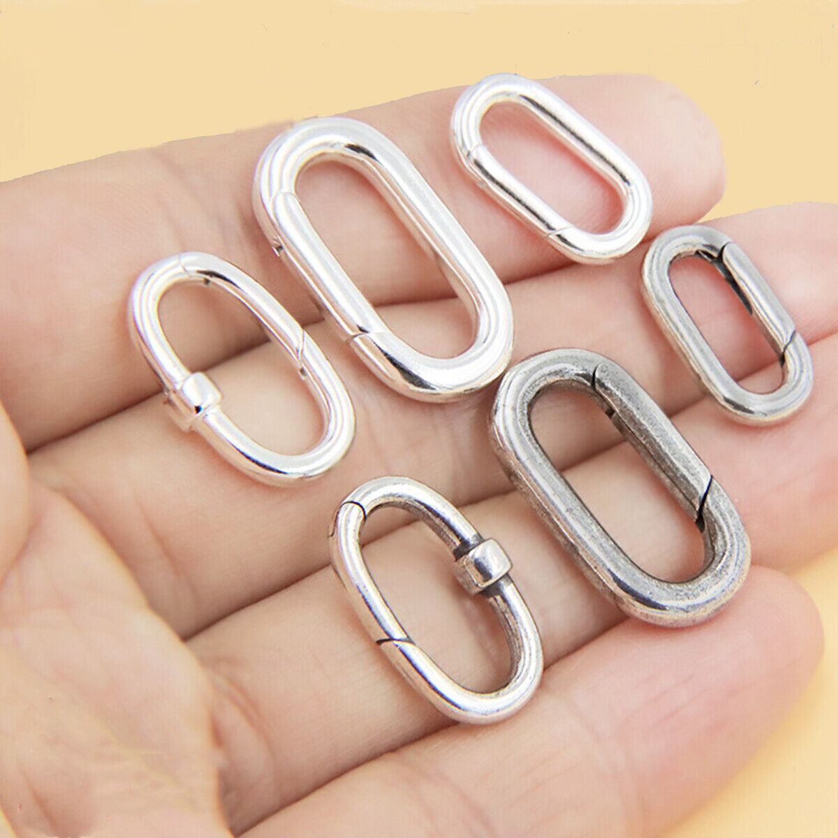 1PC 925 Sterling Silver Oval Lobster Clasp Connector for Bracelet ...