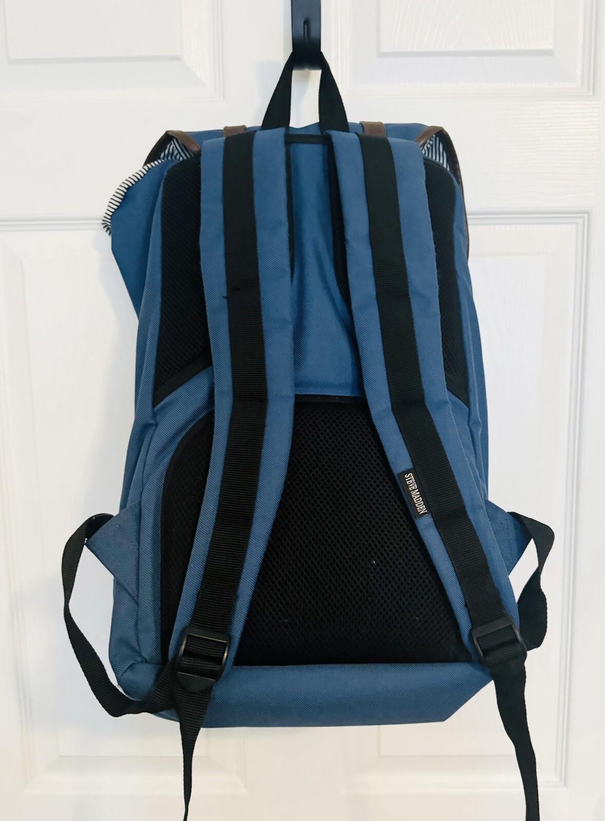 Steve Madden Barnett Avenue Blue With Leather Trim Backpack Bag ...