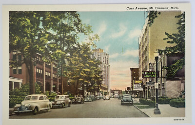 VTG 1946 PC CASS AVE MT CLEMENS MI CARS HOTEL LAWRENCE BOWLING EMSEE ...