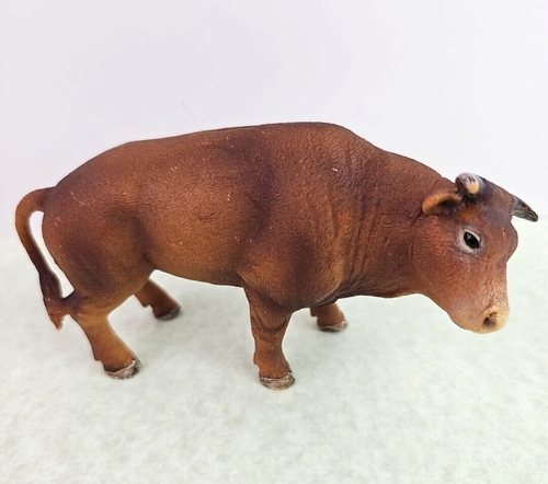 Schleich Male Brown Bull Cow Rodeo Cowboy 5.25 in Toy Animal Figure D ...