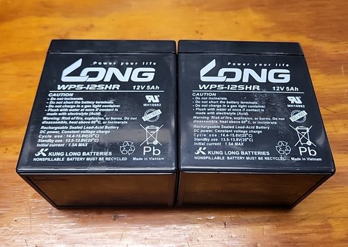 Lot Of 2 KUN LONG WP5-12 12V 5AH RECHARGEABLE SLA BATTERY APC RBC117 ...