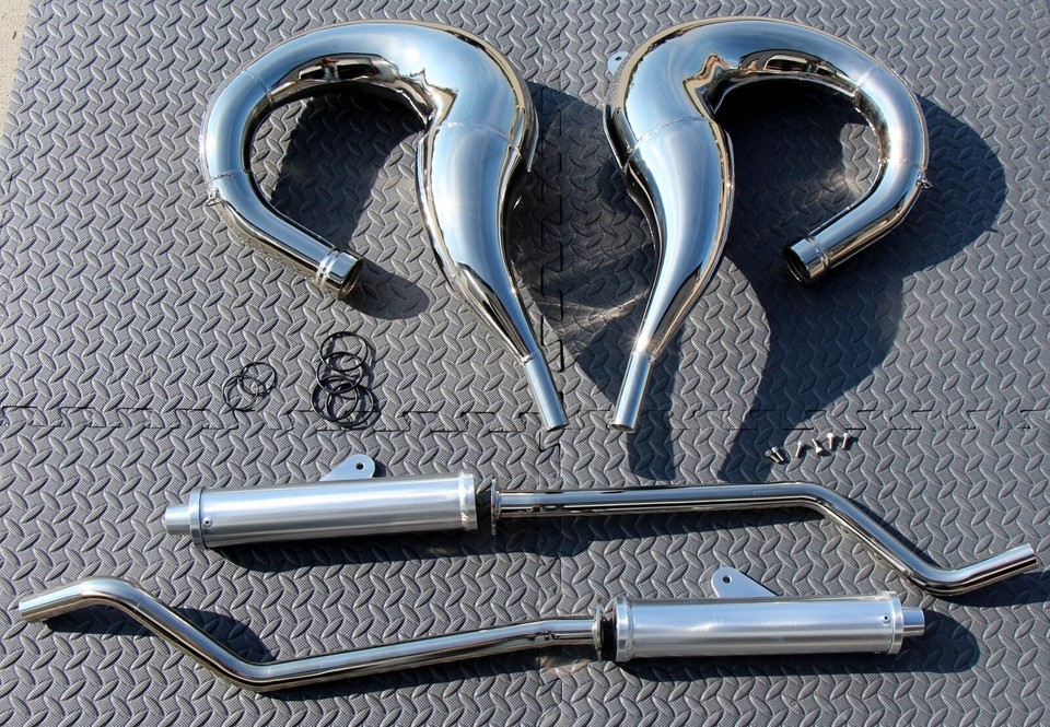 1987-2006 Yamaha Banshee Chrome In Frame Shearer Drag Pipes Small Bore ...