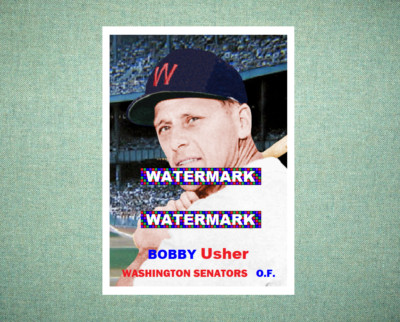 Bobby Usher Washington Senators 1957 Style Custom Baseball Art Card | eBay
