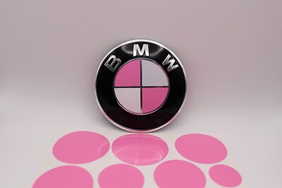 Pink and White Emblem Overlay Stickers 545i 550i M5 525i 530i 535i 540i ...