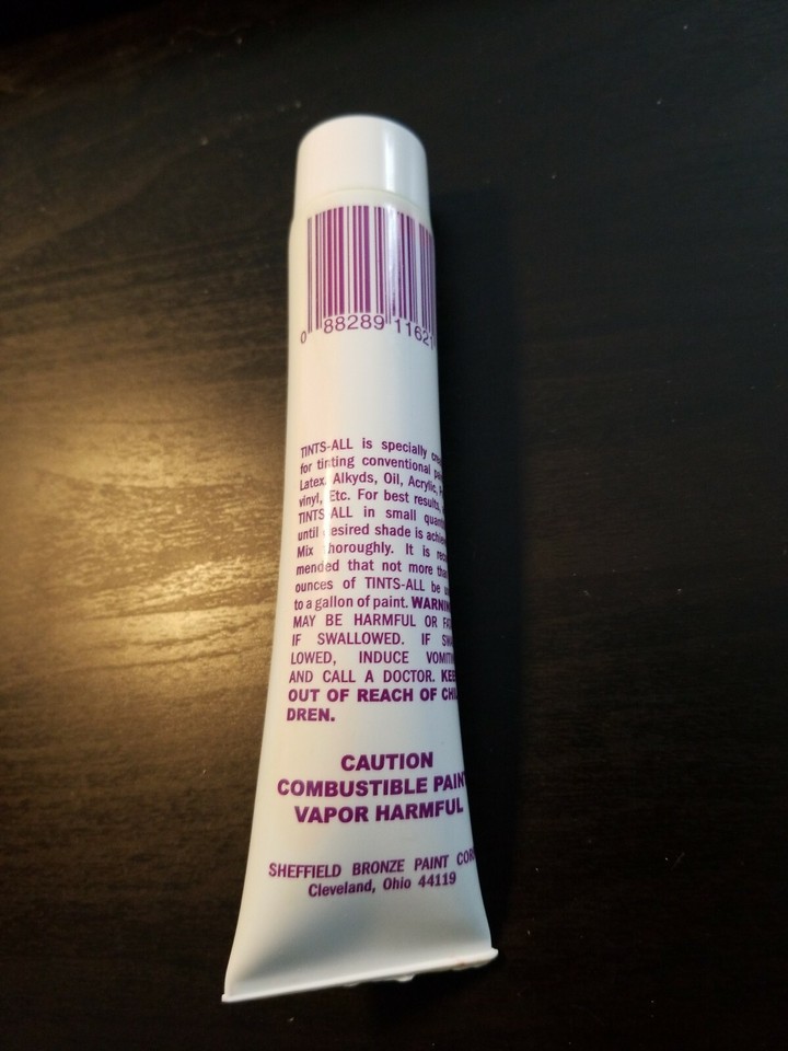 1.5 oz TUBE #20 SPRING GREEN TINT FOR LATEX OIL ACRYLIC SHEFFIELD ...