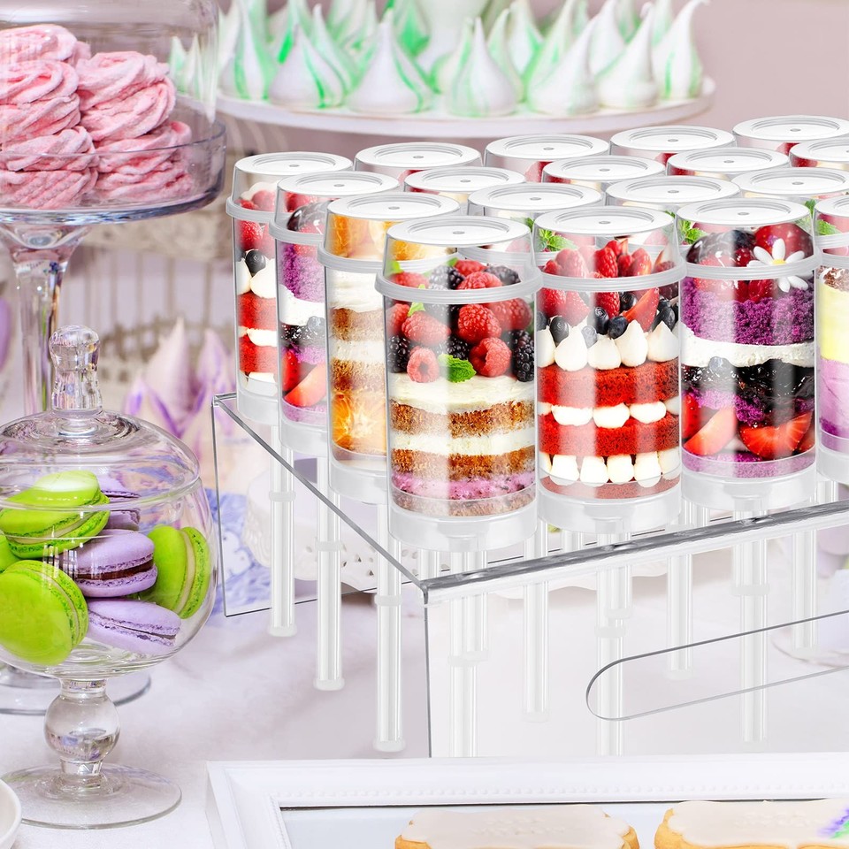 50 Pcs Push Cake Pop Containers Clear Plastic Acrylic Display Stand Set ...
