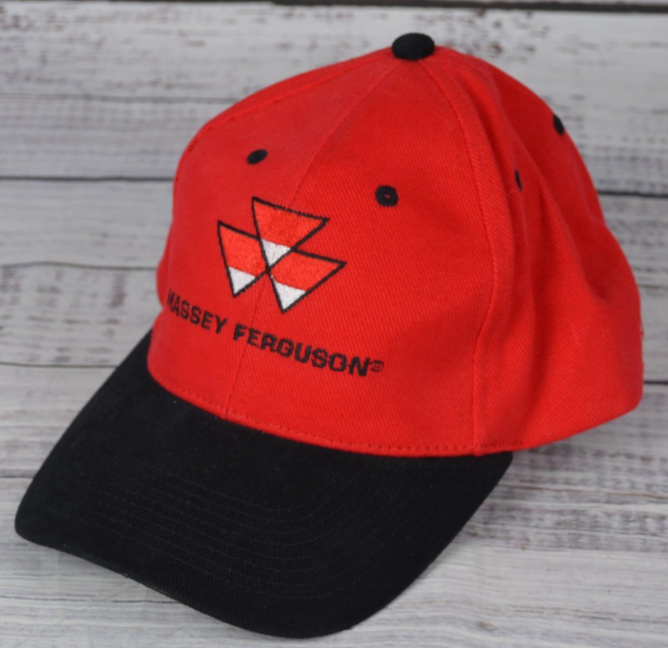 Massey Ferguson Hat Cap Otto Red Triangle Logo OSFM Adjustable EUC | eBay