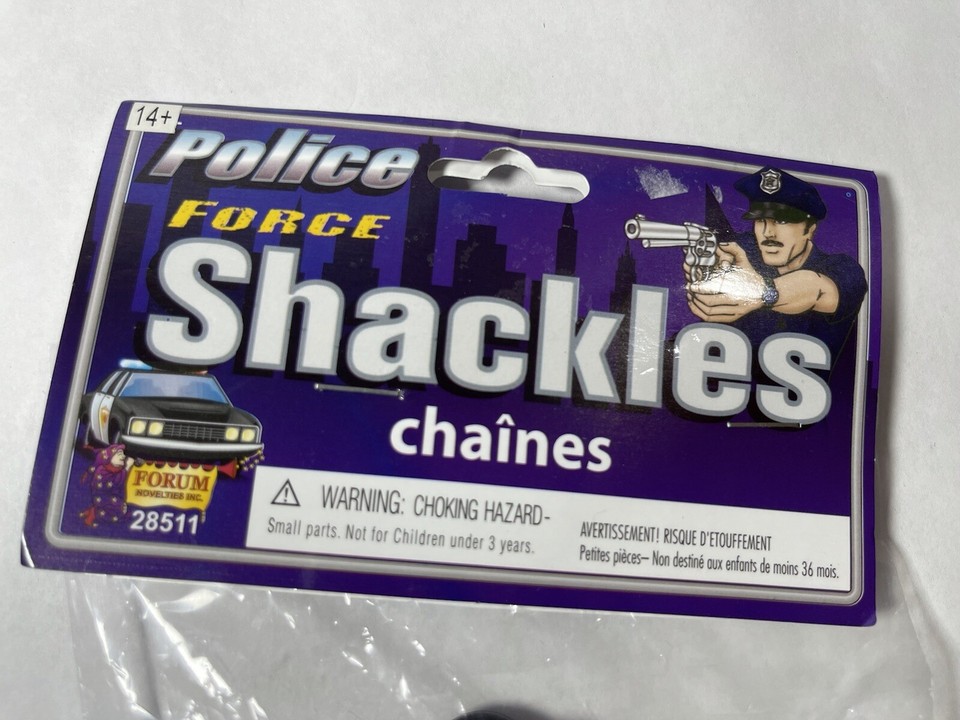 Forum Novelties Prisoner Inmate Costume Black Wrist Ankle Shackles 14 ...