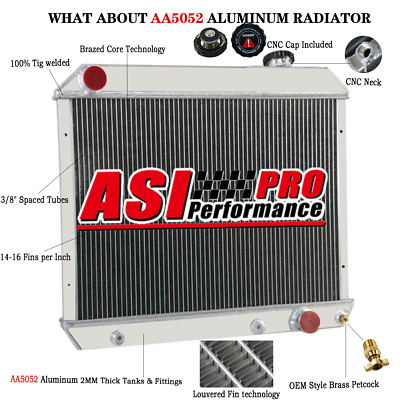 4 Row Aluminum Radiator For 1963-1966 Chevy C/K C10 C20 C30 K10 K20 ...