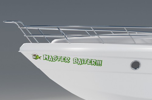 MASTER BAITER FISHING FUNNY BOAT PACK (2SETS) STICKER 780 x 125mm 4x4 ...