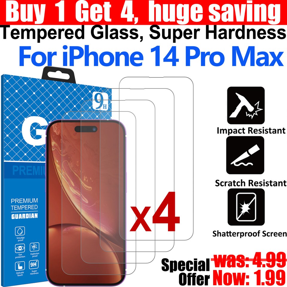 Tempered Glass Screen Protector For iPhone 14 13 12 11 Pro Max Mini XS ...