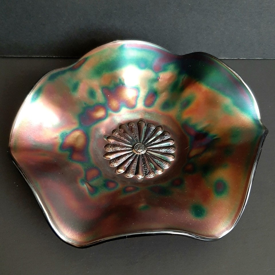 Antique EAPG Northwood Carnival Glass Daisy & Poppy Purple Dark ...