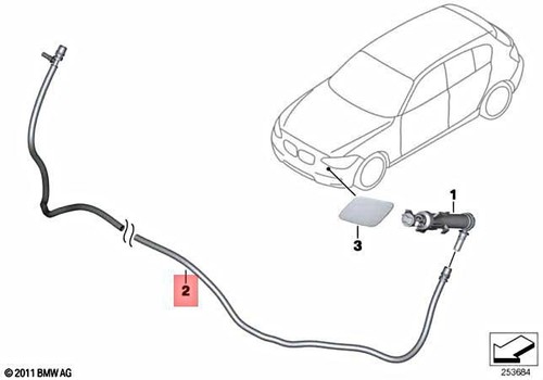 Genuine BMW F30 F30N F31 F31N F32 F33 Headlight Washer Hose OEM ...
